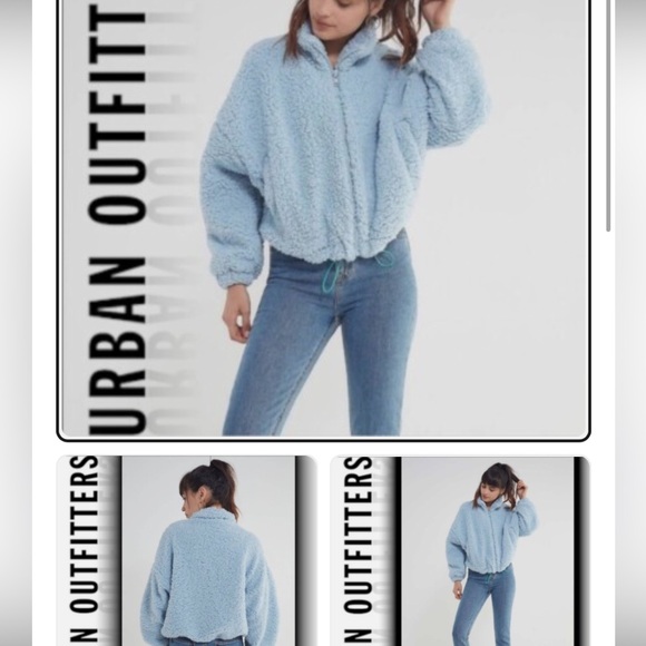 Urban Outfitters | Jackets & Coats | Urban Outfitters Blue Sherpa ...